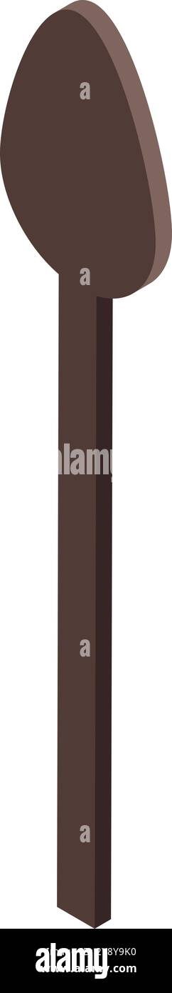 Simple brown spoon standing up, isometric view Stock Vector Image & Art ...