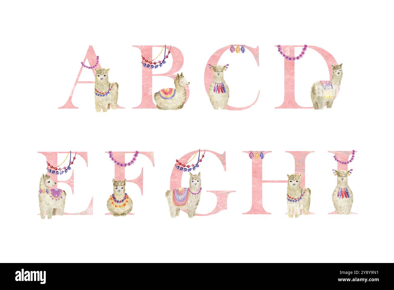 Watercolor animals letters Stock Vector Image & Art - Alamy