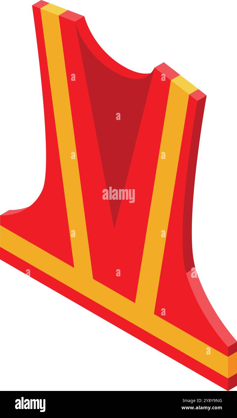 Red safety vest ensuring high visibility on construction sites and work ...