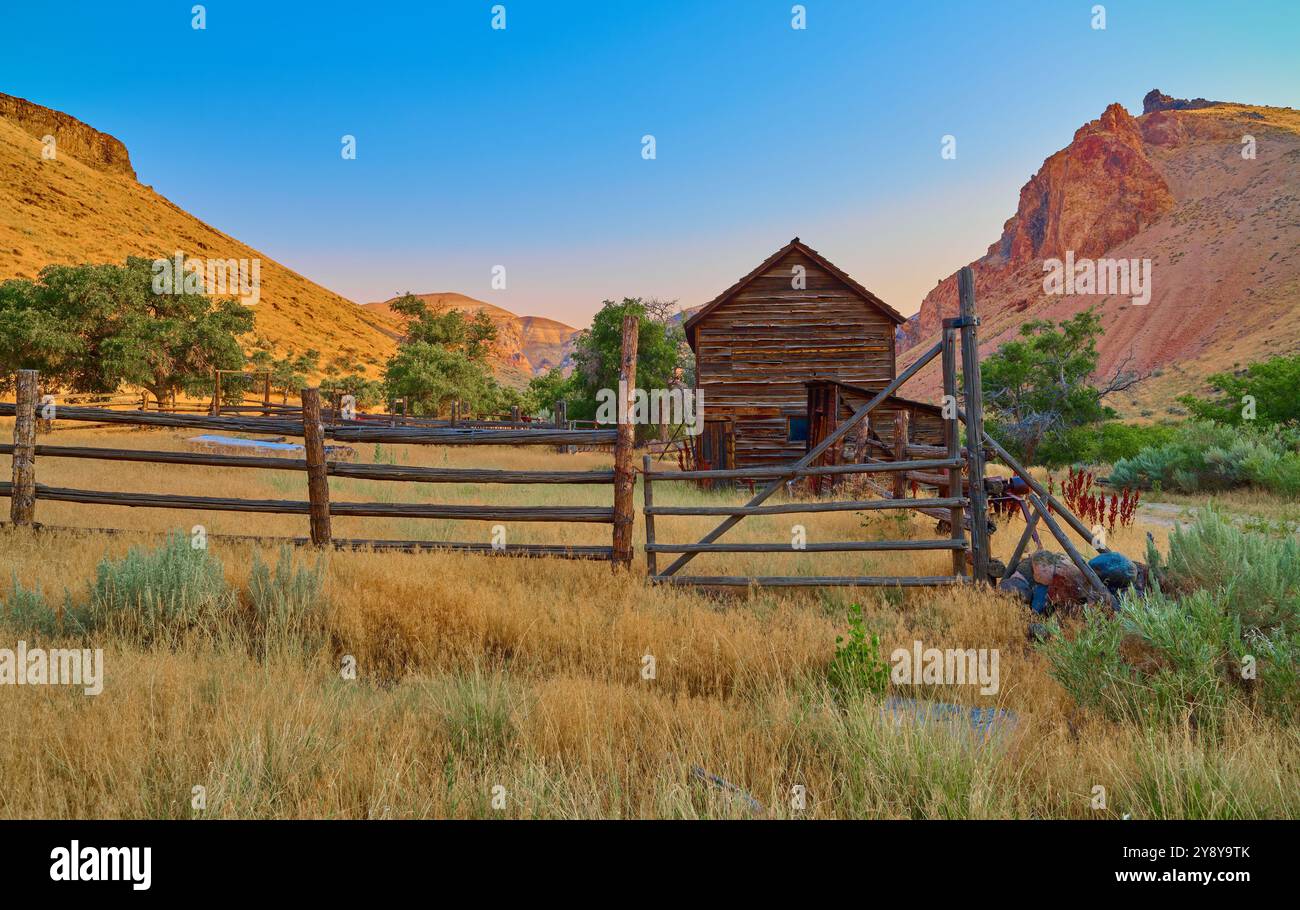 Old Barn and Corral at Birch Creek Ranch, Oregon Stock Photo - Alamy