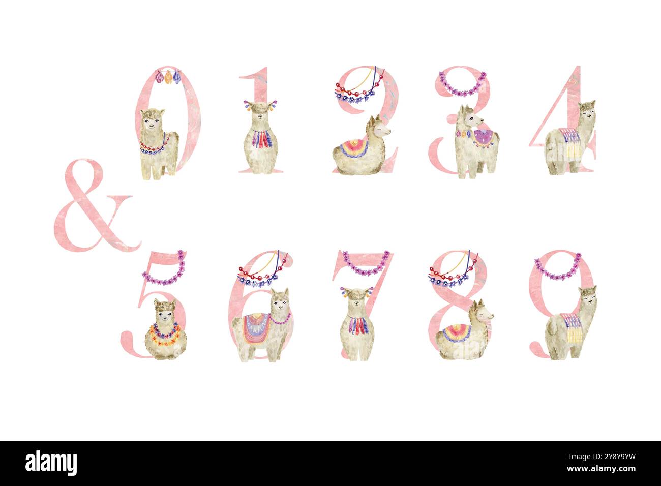 Watercolor animals numbers Stock Vector Image & Art - Alamy