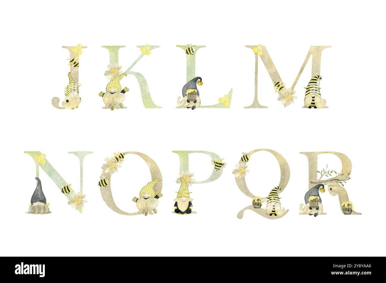 Watercolor illustration honey bee Stock Vector Images - Alamy