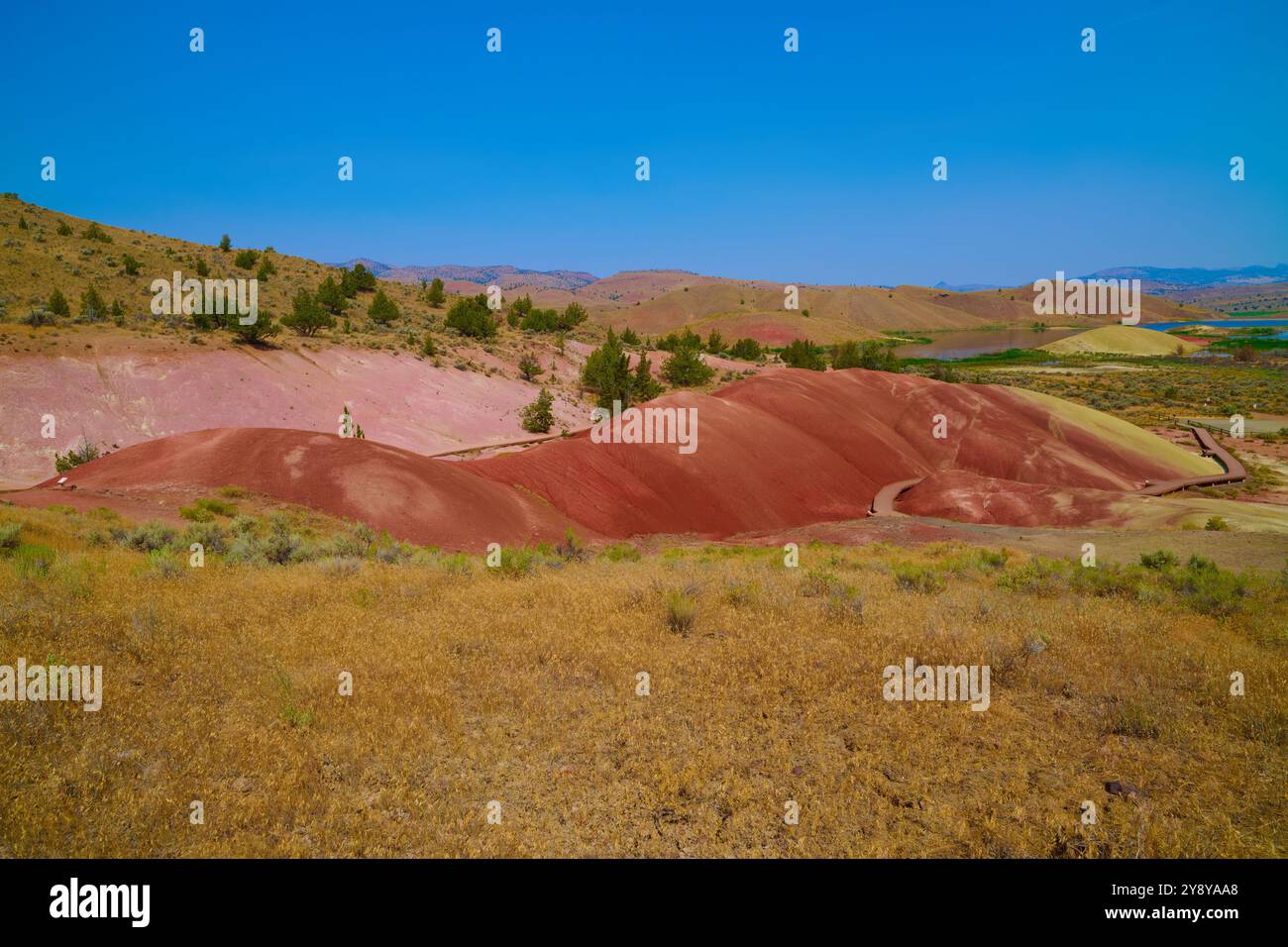 Colorful land formation in the Painted Hills, Oregon Stock Photo - Alamy
