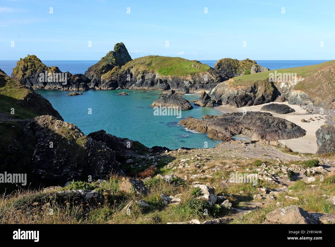 Kynance Cove on the Lizard Peninsula, Cornwall, UK Stock Photo - Alamy