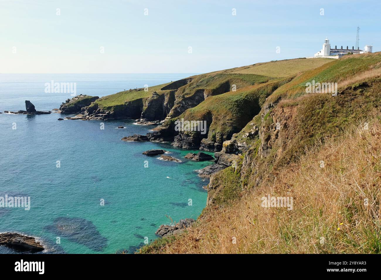 Housel Cove and Lizard Lighthouse on Bumble Rock, on the Lizard ...