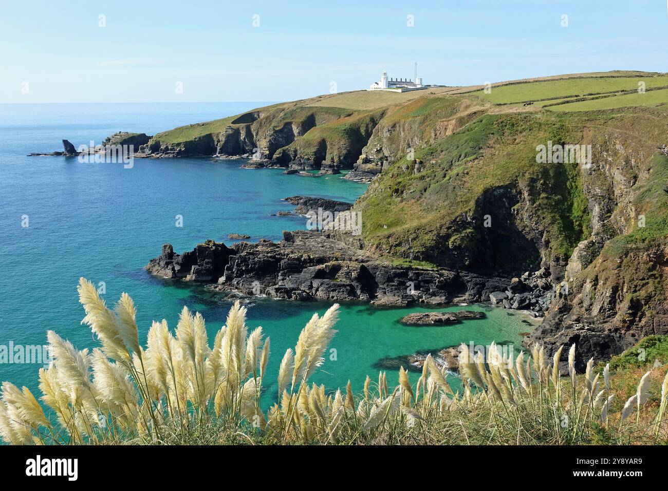 Housel Cove and Lizard Lighthouse on Bumble Rock, on the Lizard ...