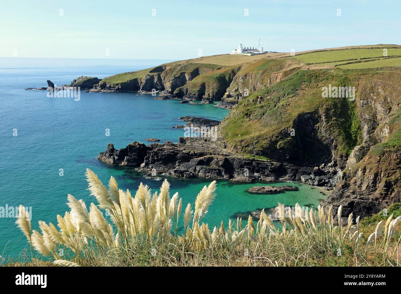 Housel Cove and Lizard Lighthouse on Bumble Rock, on the Lizard ...