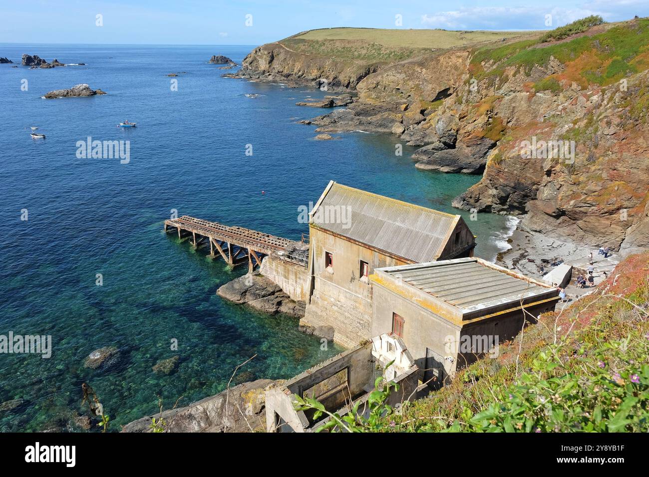 The old lifeboat station at Polpeor Cove at Lizard point, the most ...