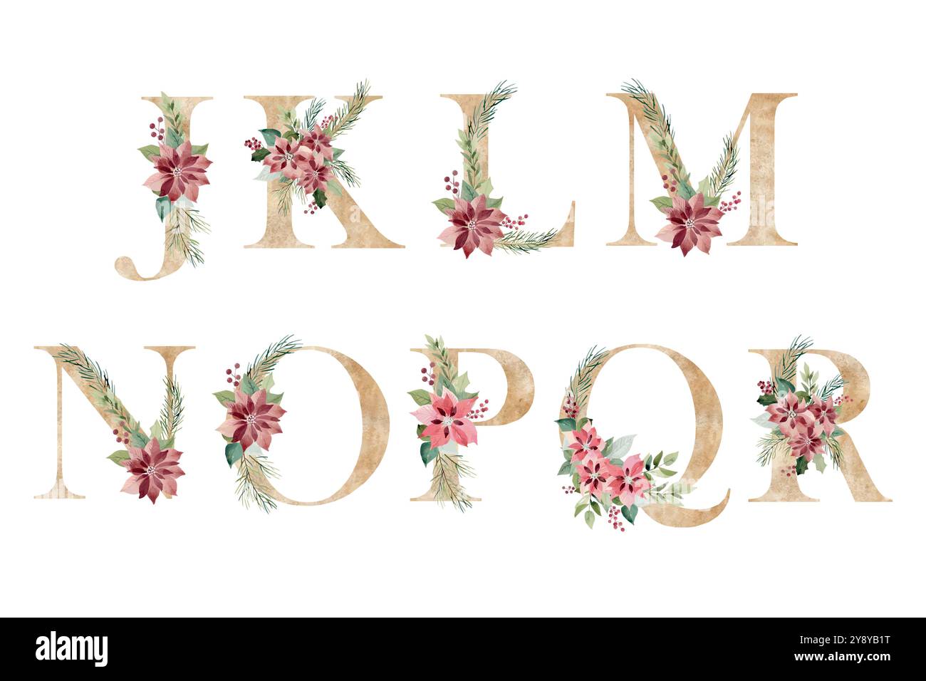 Watercolor floral alphabet Stock Vector Image & Art - Alamy