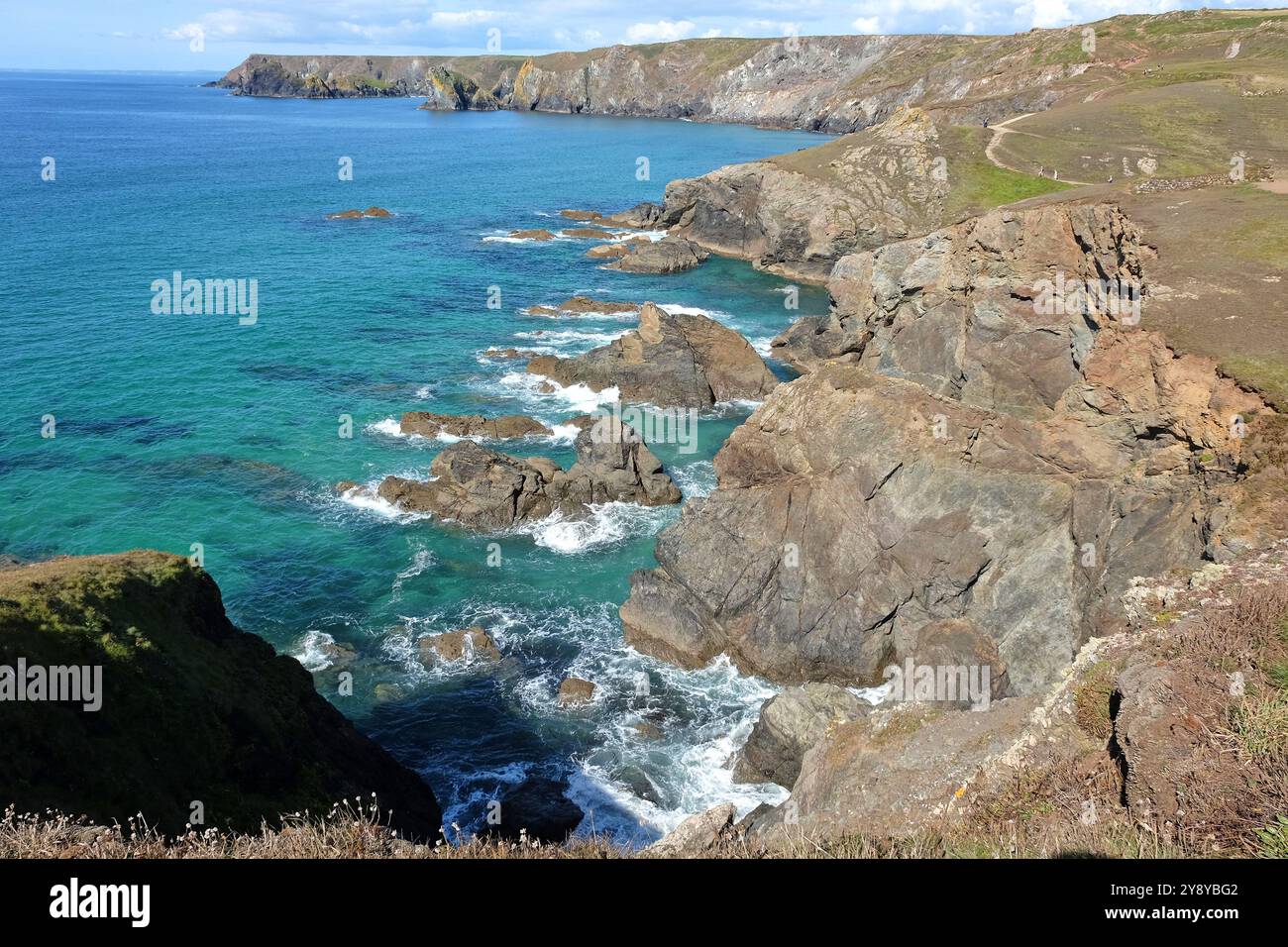 Crane Ledges rocks on the Lizard Peninsula, Cornwall, UK Stock Photo ...