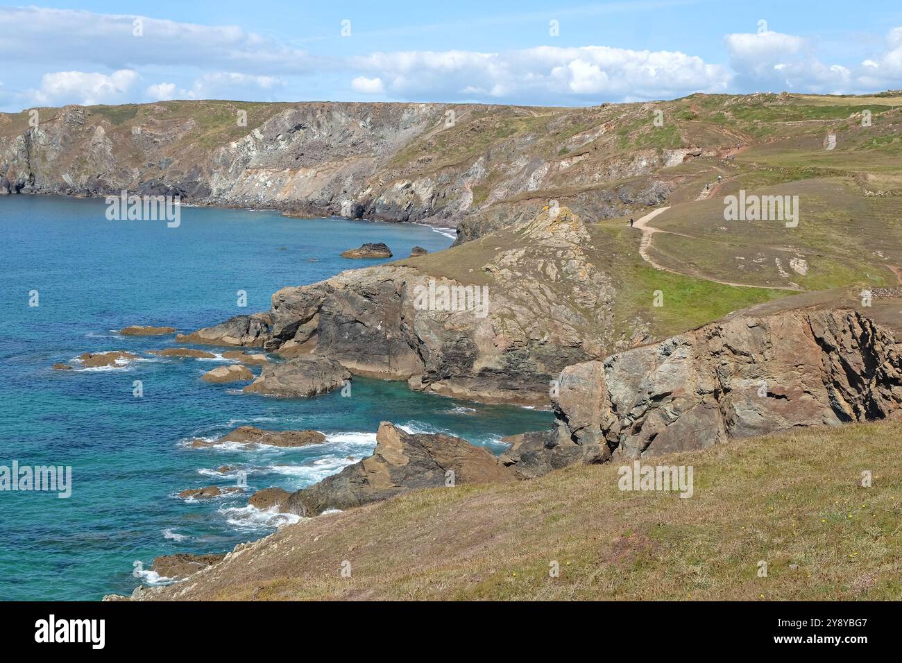 Crane Ledges rocks on the Lizard Peninsula, Cornwall, UK Stock Photo ...