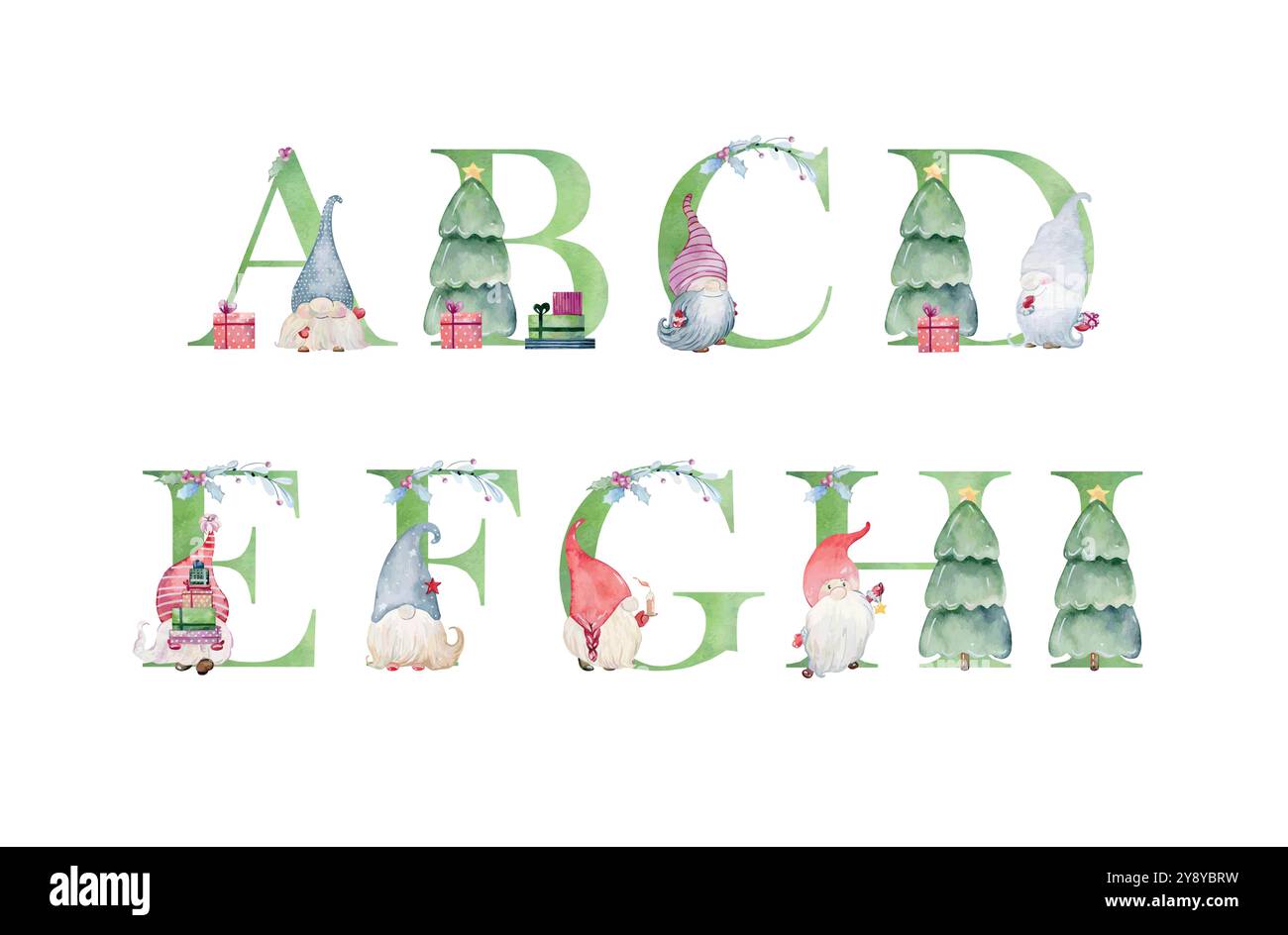 Watercolor painting set christmas Stock Vector Images - Alamy