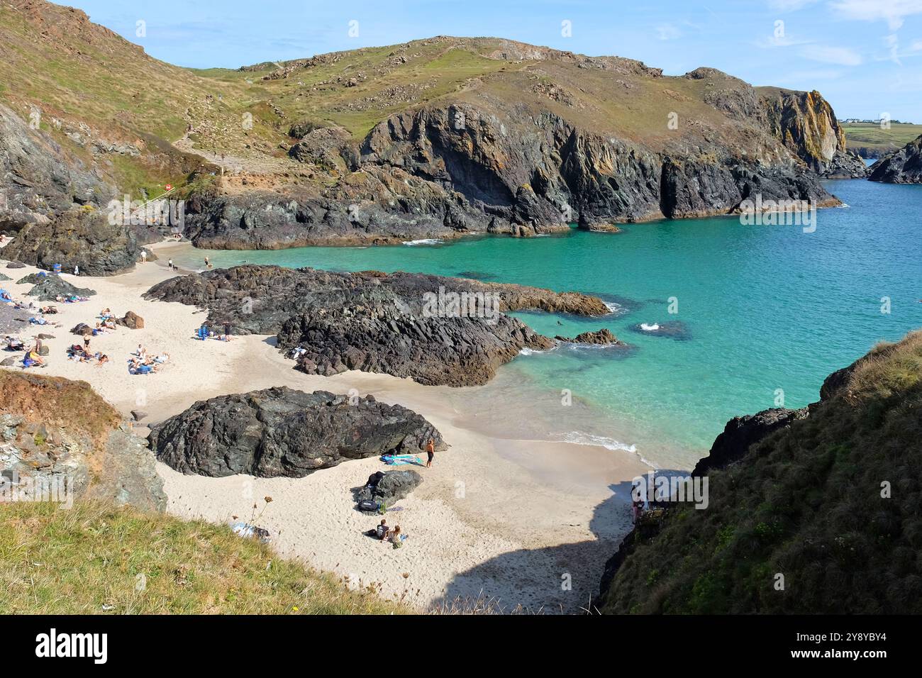 Kynance Cove beach on the Lizard Peninsula, Cornwall, UK Stock Photo ...