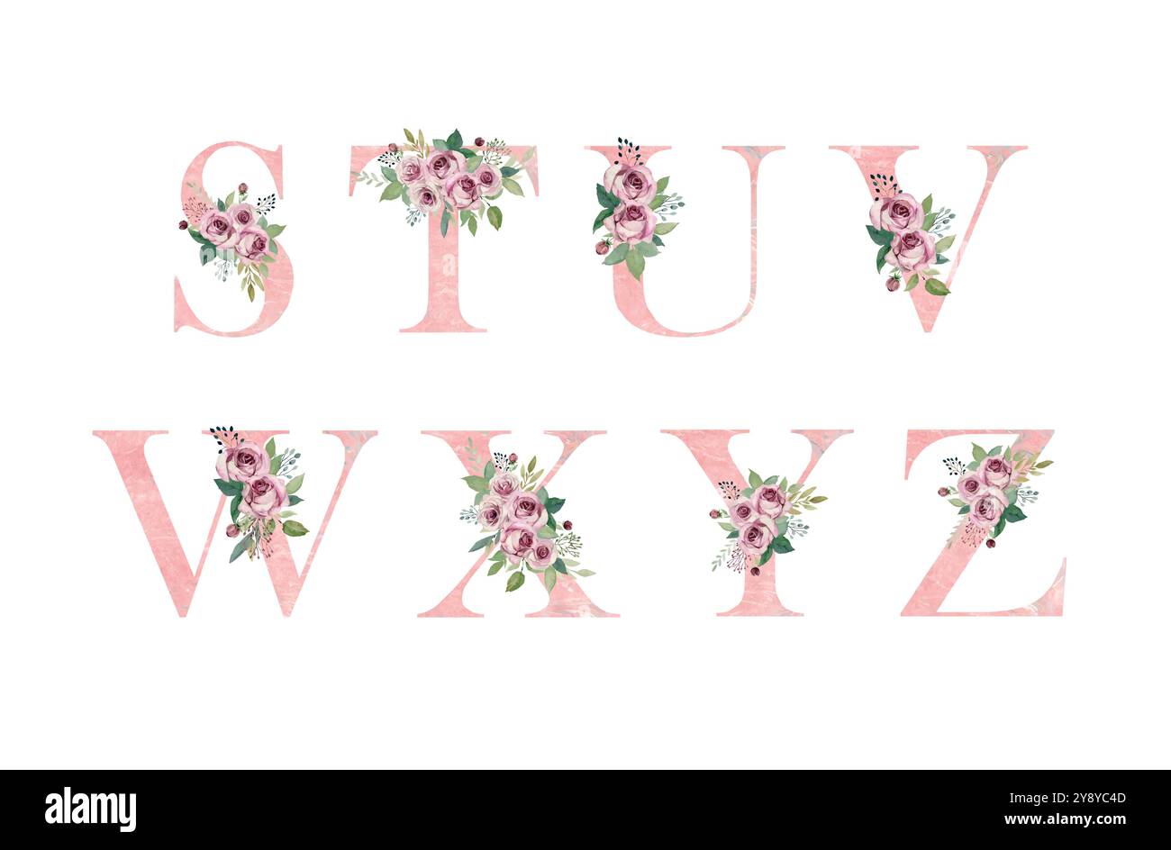 Watercolor floral alphabet Stock Vector Image & Art - Alamy