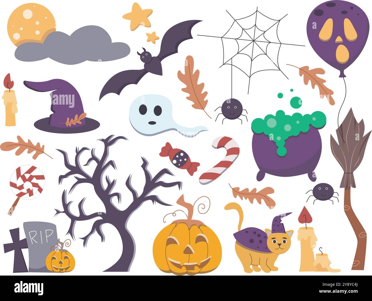 Halloween icon set pumpkin Stock Vector Images - Alamy