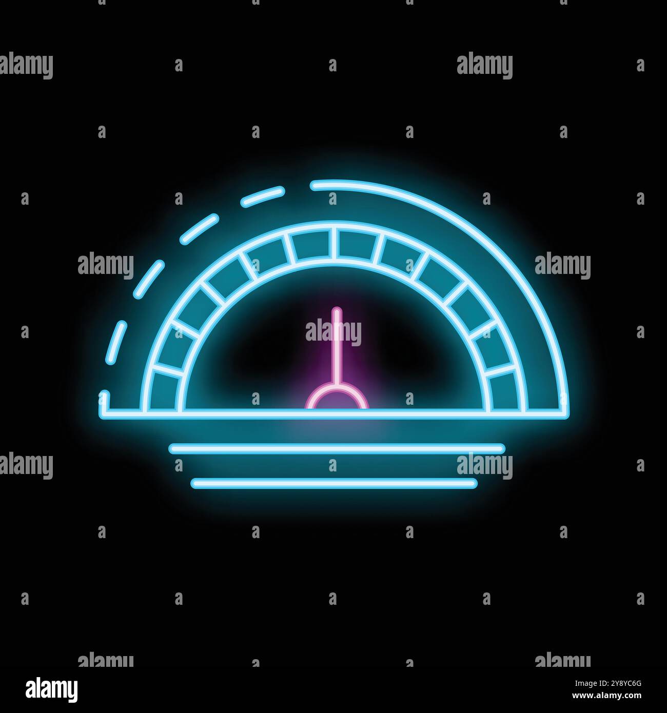 Neon sign representing a performance indicator showing progress with ...