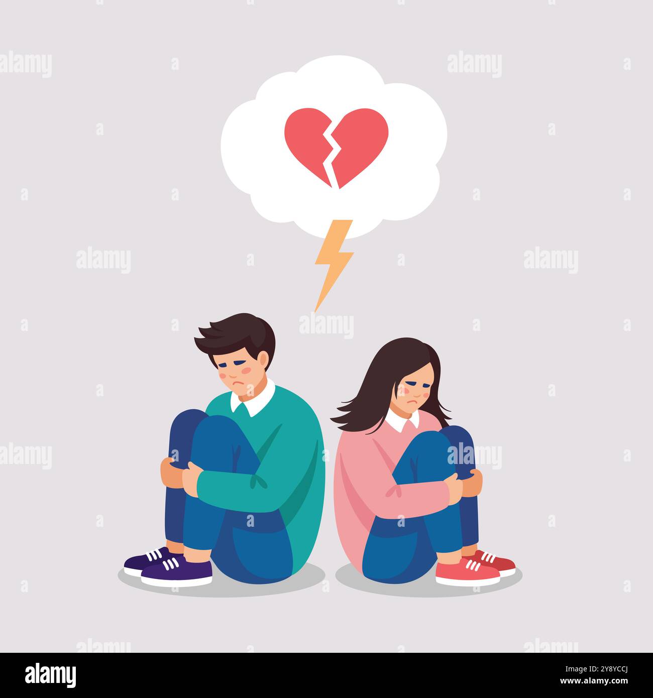 Couple sitting opposite Stock Vector Images - Alamy
