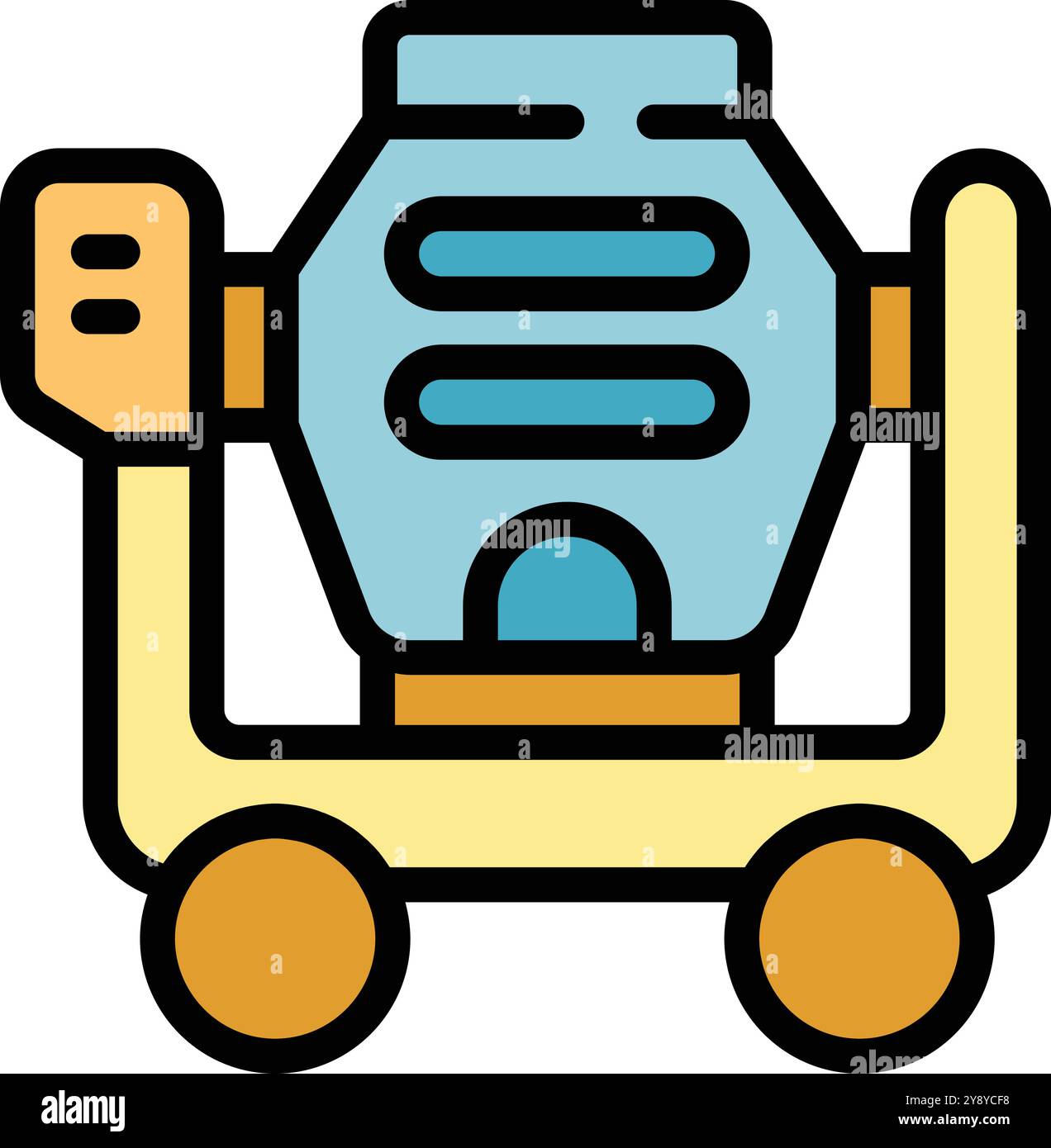 Illustration of a portable concrete mixer, a vital tool for ...