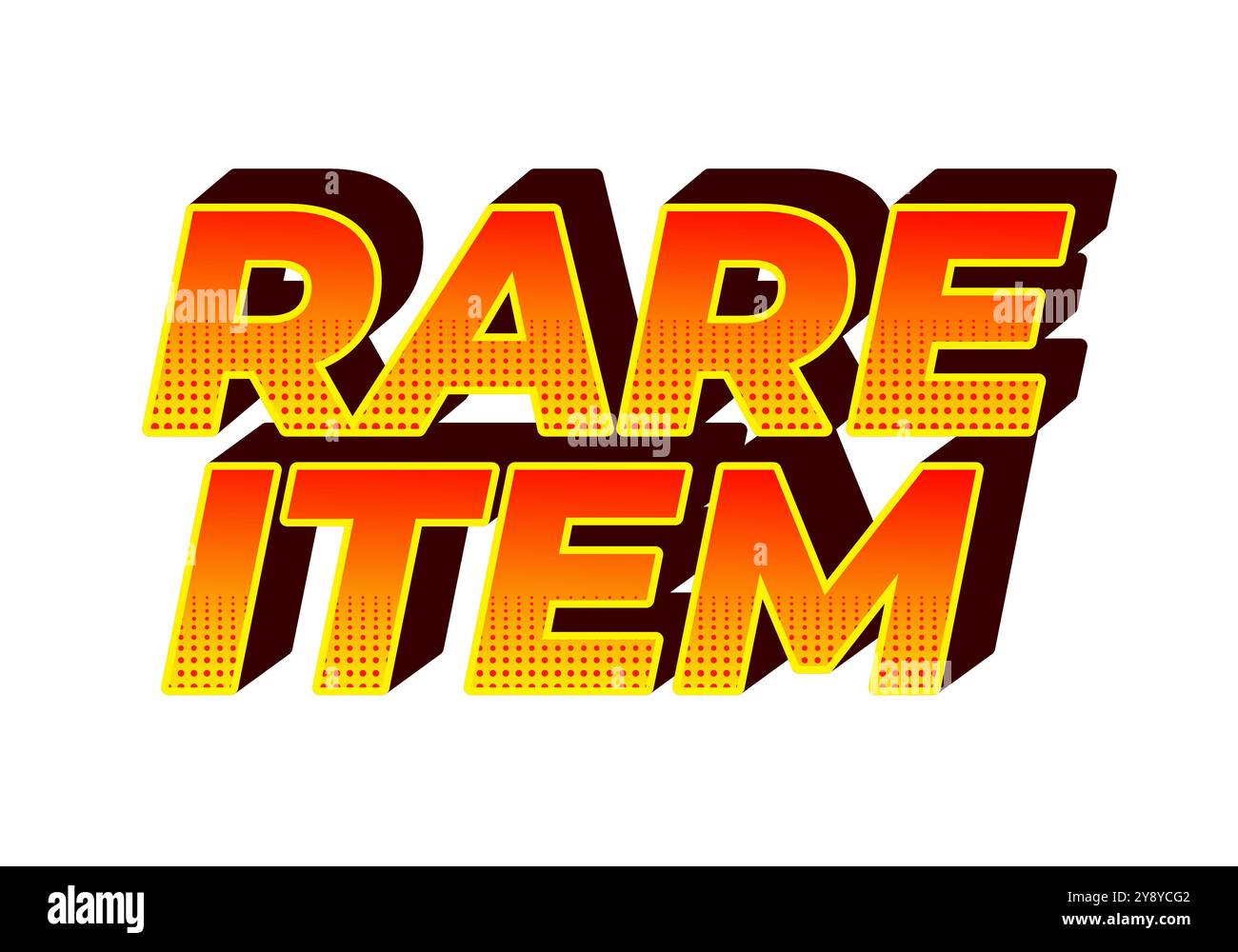 Rare item. Text effect design in 3D style for print ad purpose Stock ...