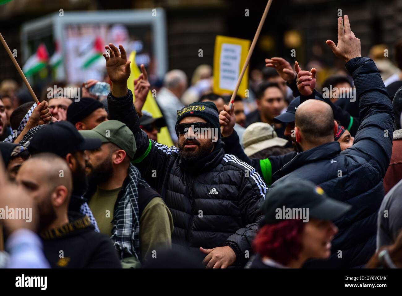 A protester wearing Islamic headband is seen during latest pro ...