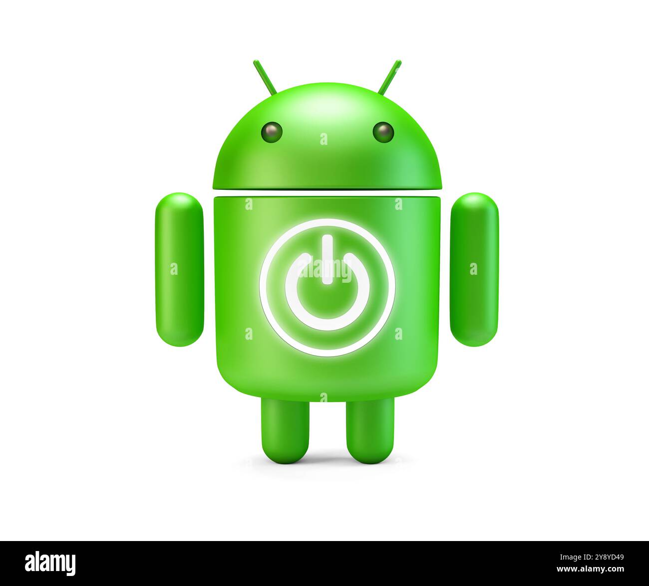 Palo Alto, California - October 5, 20243: Green Android robot with a ...