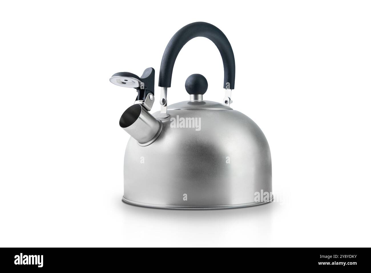 Kettle or teapot steel or metal isolated on white background with ...