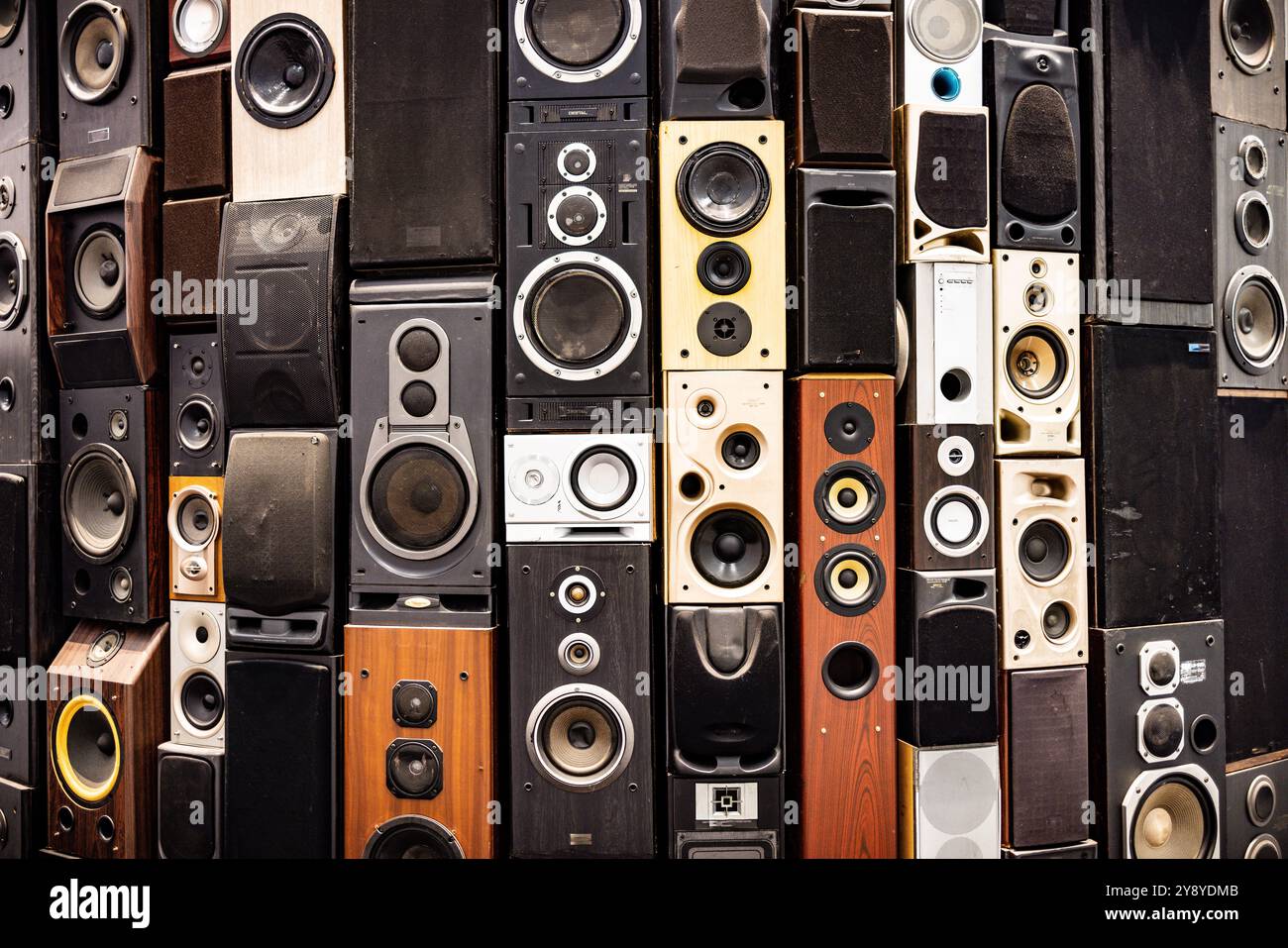 Stacked sound speakers Stock Photo - Alamy