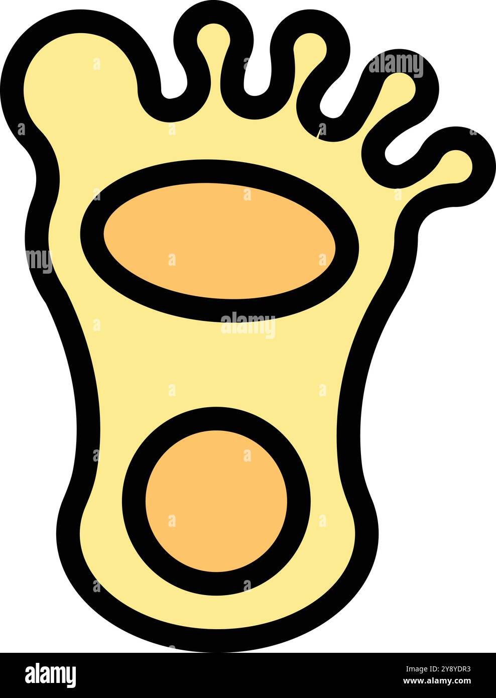 Simple color human foot icon showing the bottom of the foot print Stock ...
