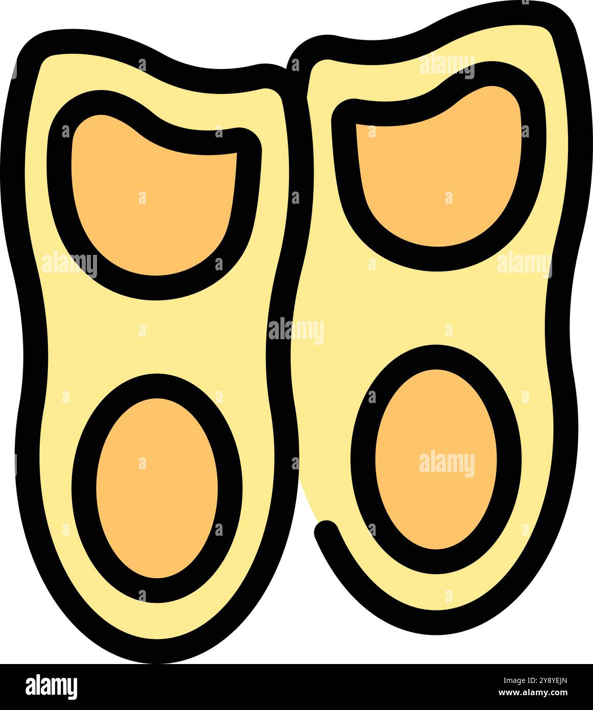 Pair of yellow baby booties with orange circles, a perfect icon ...