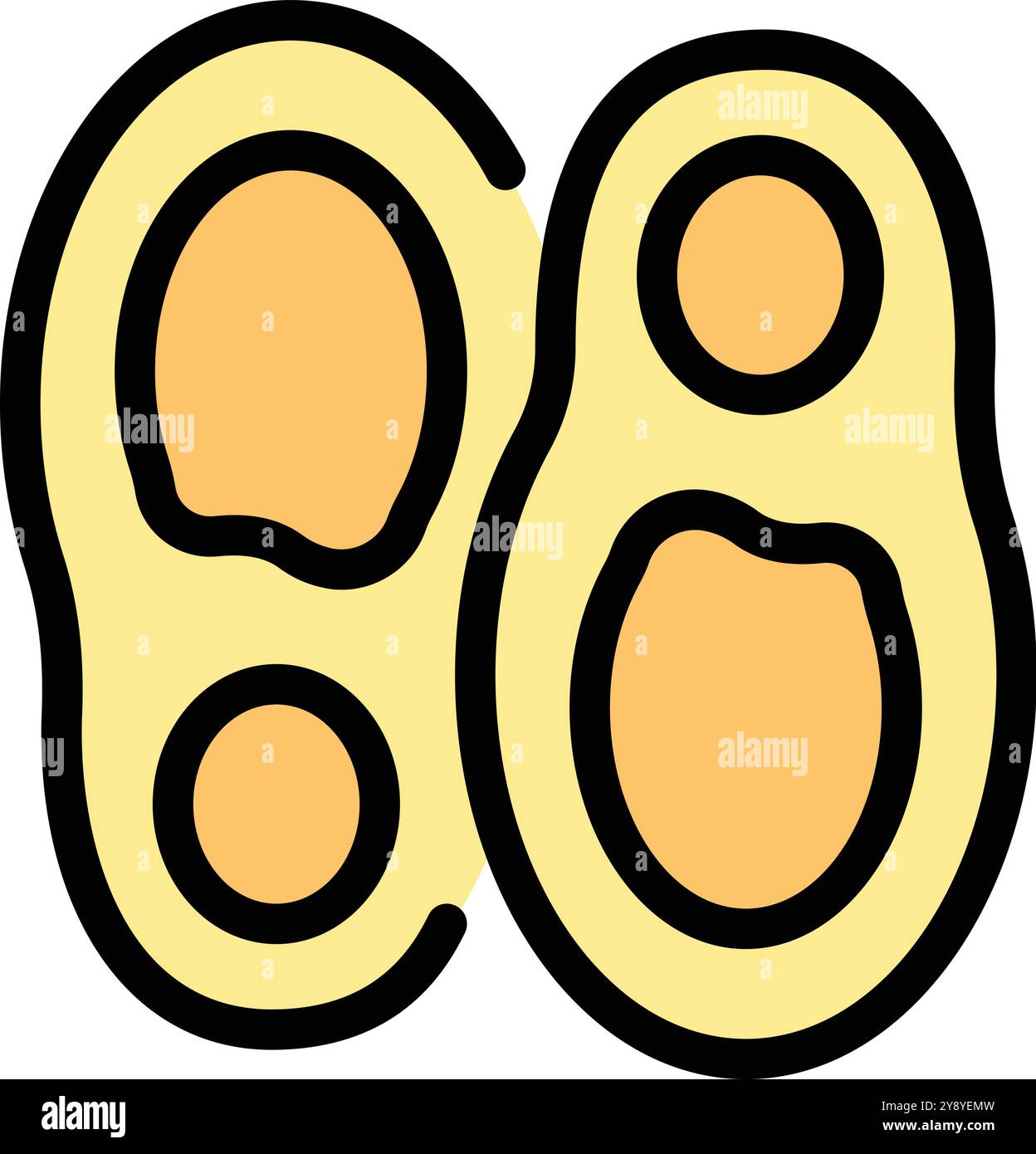 Simple icon of a zygote undergoing its first cell division, or cleavage, in the initial stages ...