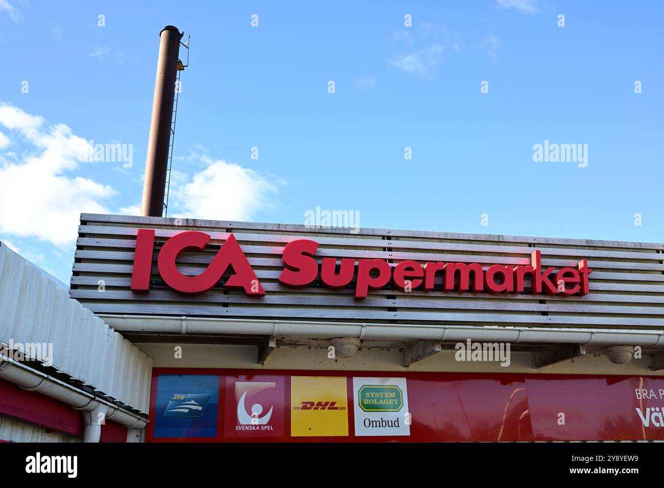 Bjärnum, Skåne, Sweden. October 4 2024. ICA Supermarket sign Stock ...