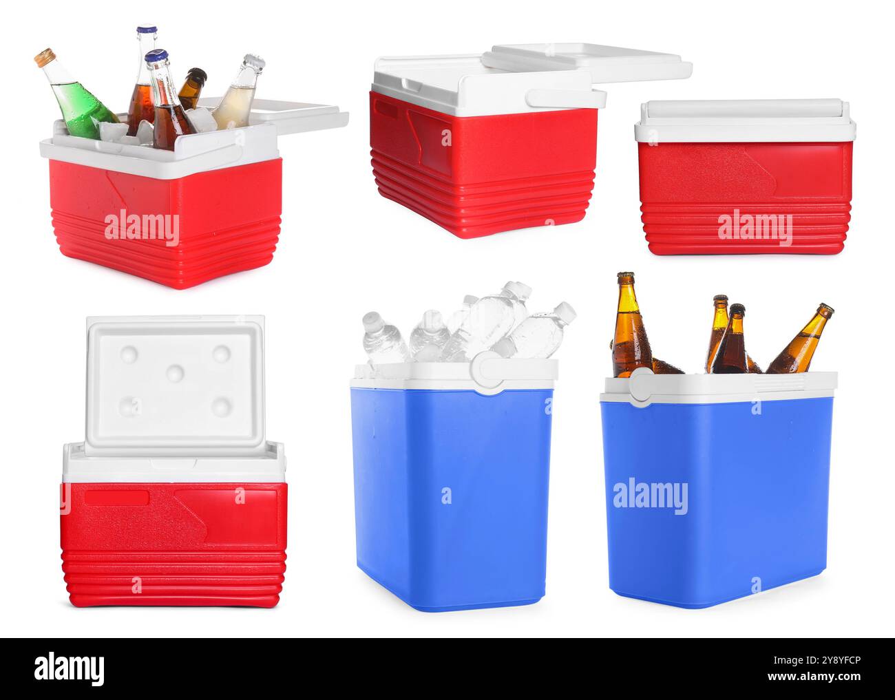 Different cool boxes isolated on white, set Stock Photo - Alamy