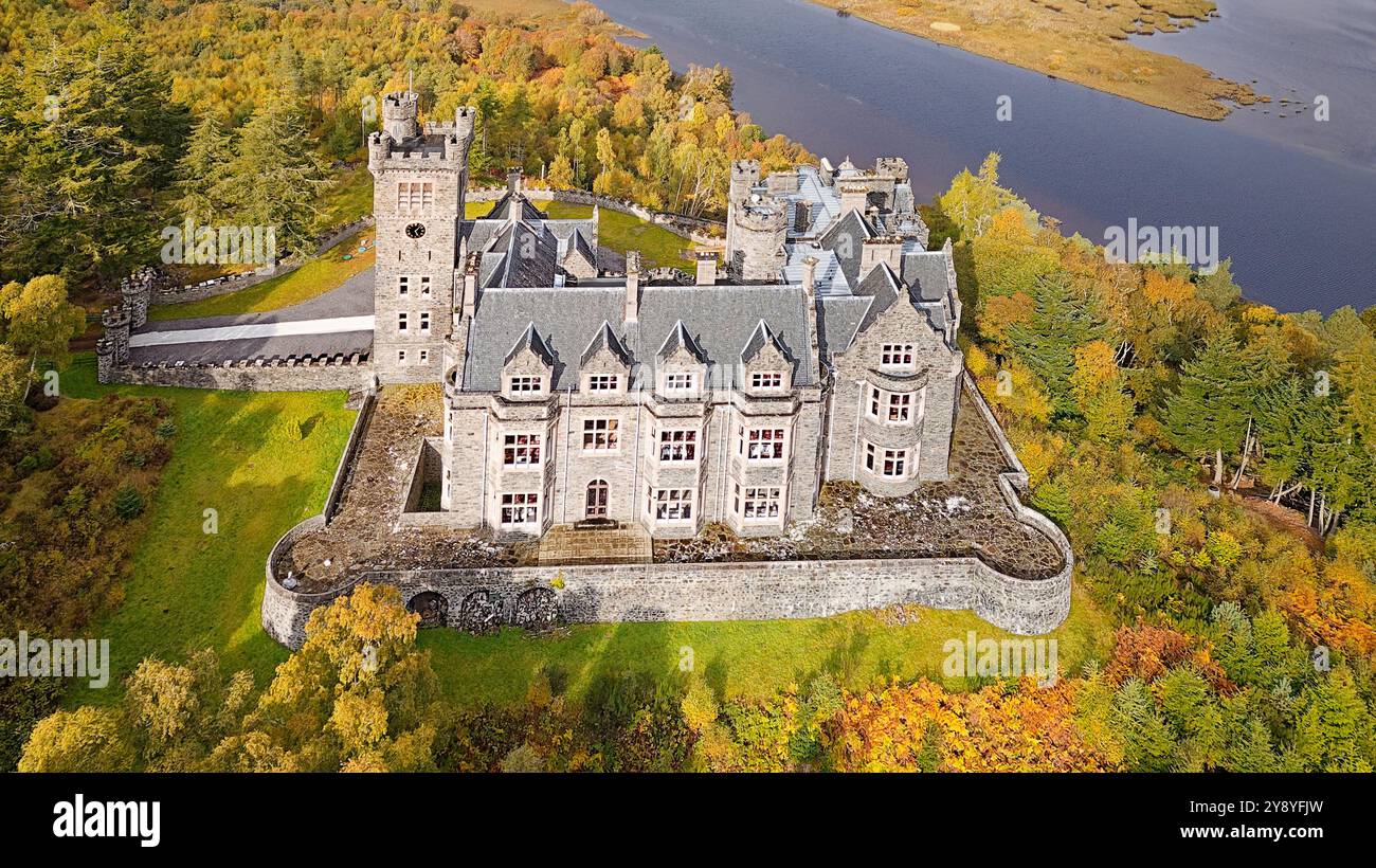 Carbisdale Castle Sutherland Scotland building overlooking the Kyle and ...