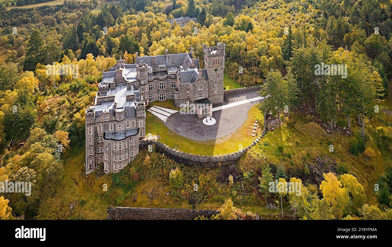 Carbisdale Castle Sutherland Scotland building surrounded by colourful ...