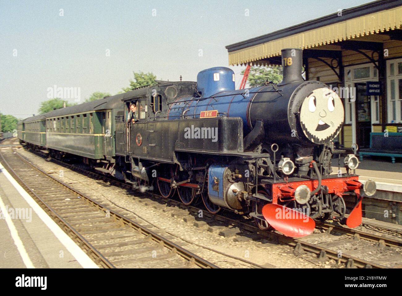 1178 steam locomotive with a passenger train on the Nene Valley Railway ...