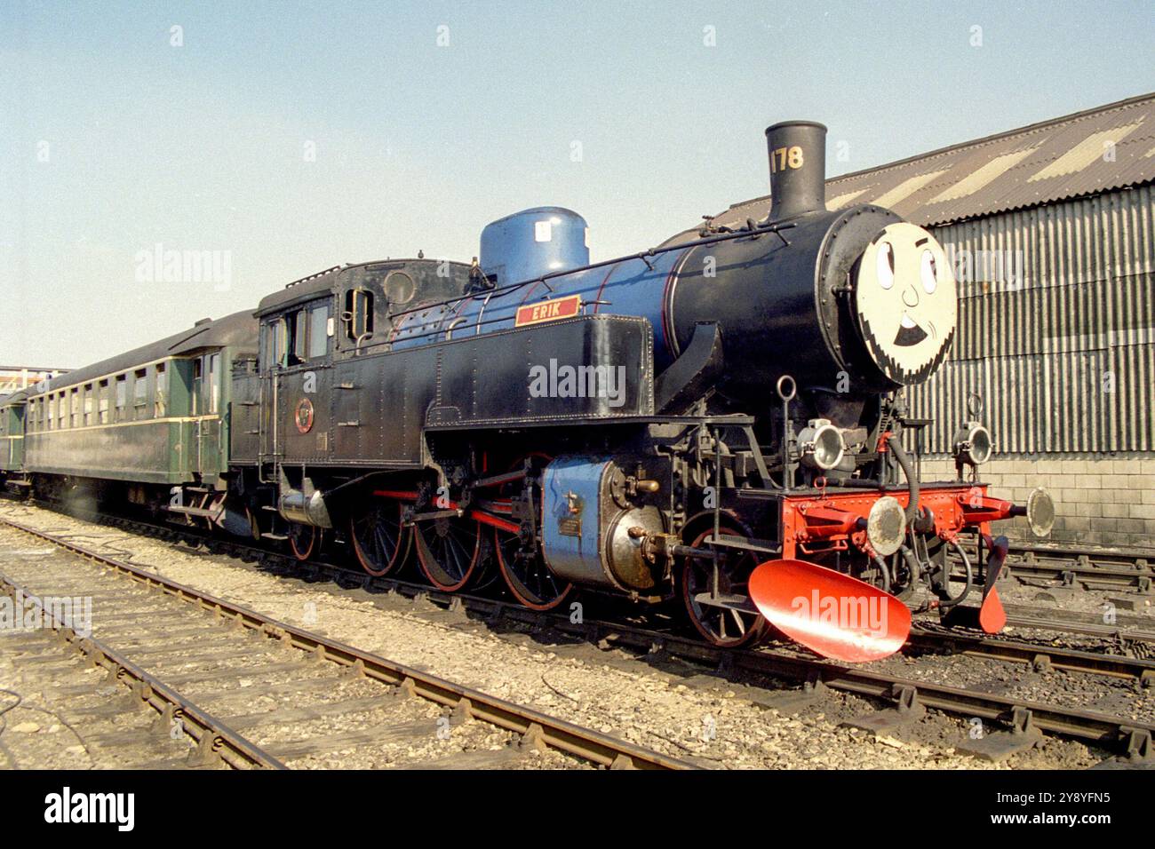1178 steam locomotive with a passenger train on the Nene Valley Railway ...
