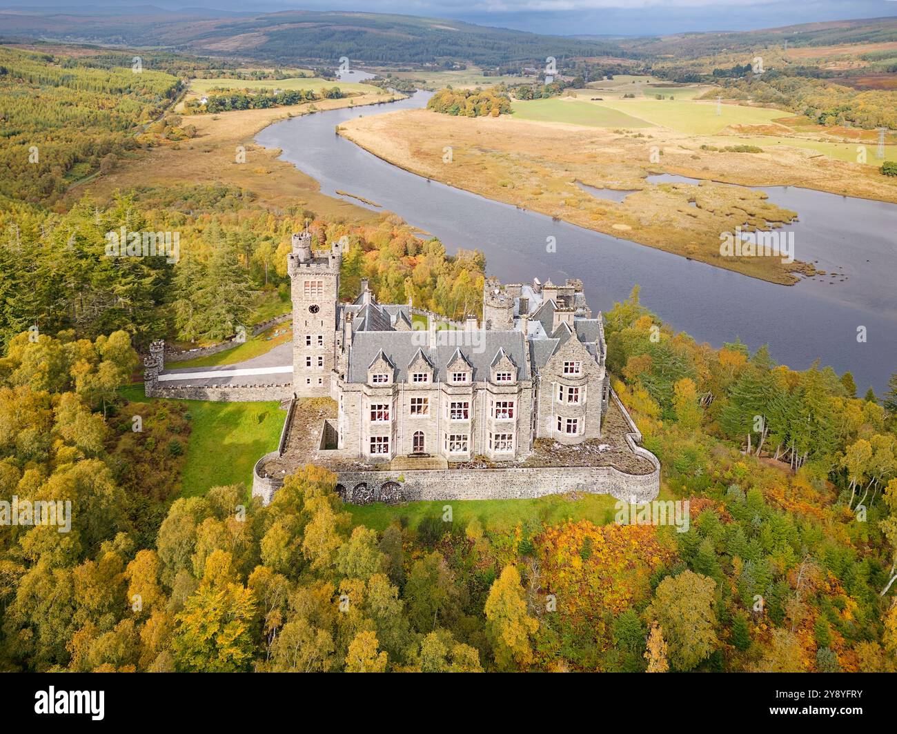 Carbisdale Castle Sutherland Scotland the building overlooking the Kyle ...