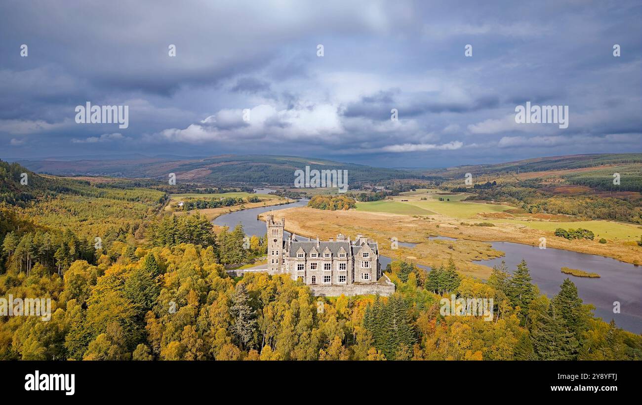 Carbisdale Castle Sutherland Scotland the building overlooking the Kyle ...