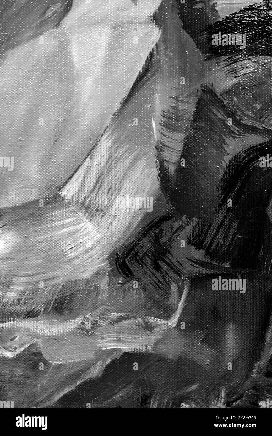 Painted canvas fragment, abstract art painting detail texture ...