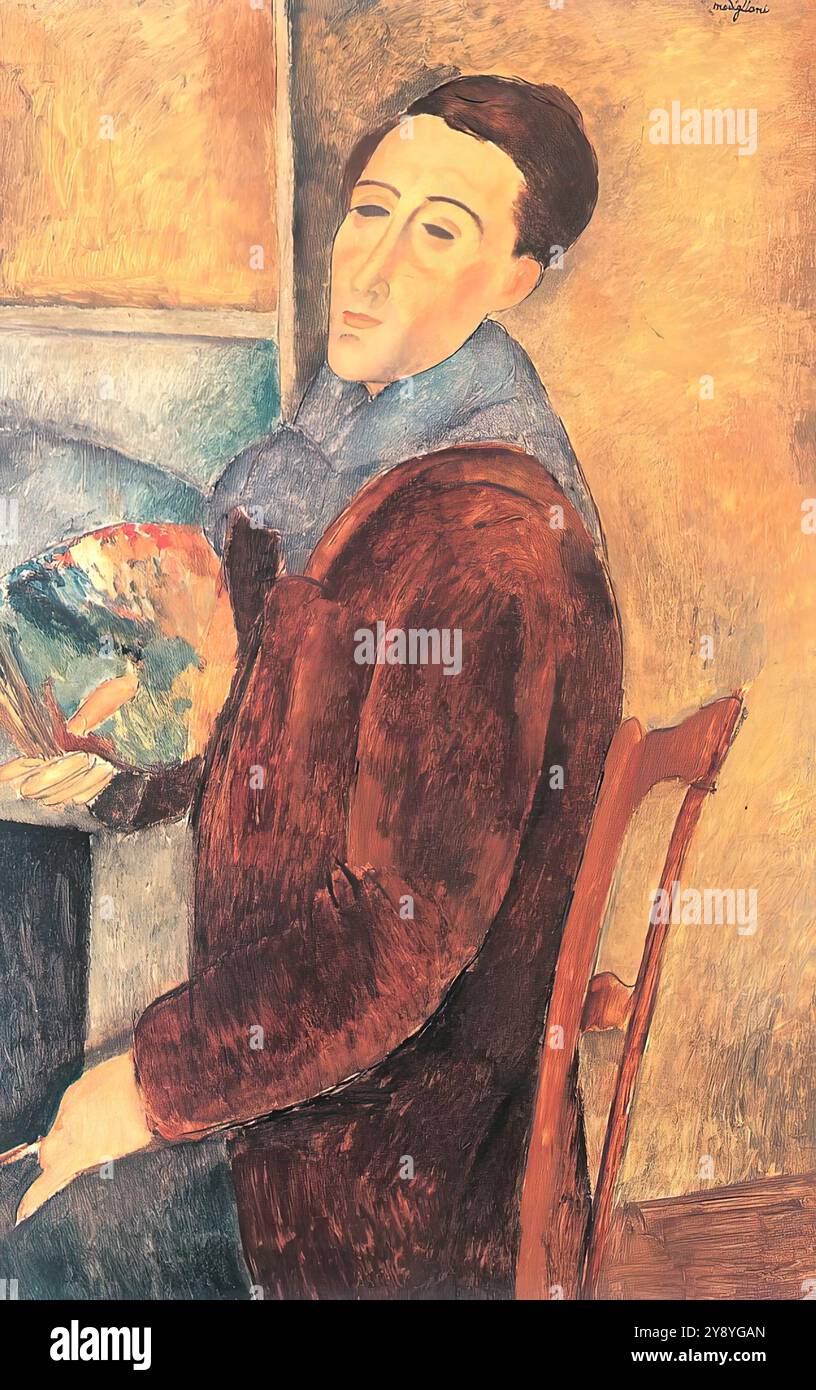 Amedeo Modigliani painting - Self-portrait Amedeo Modigliani • Pittura ...