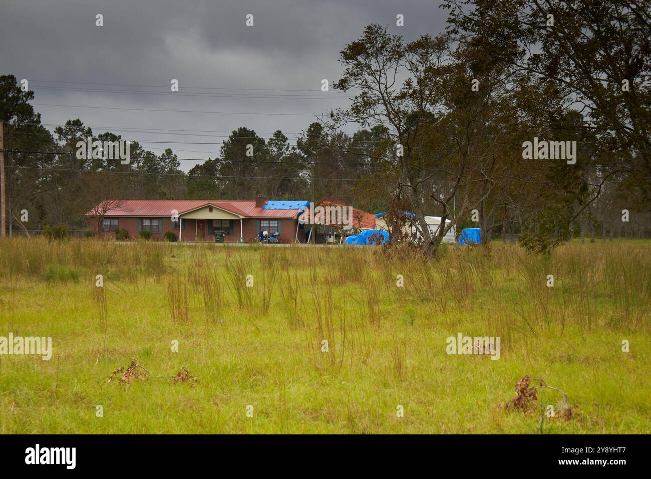 Property damage of Hurricane Helene the day after hit Southern Georgia ...