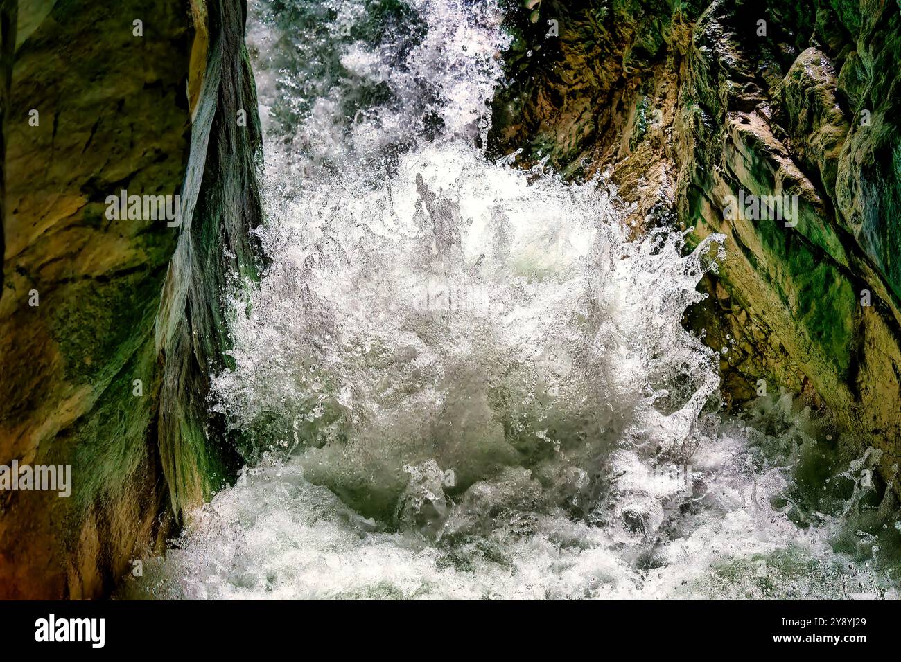 Walk through the impressive Innersbachklamm in Austria, very cold water ...