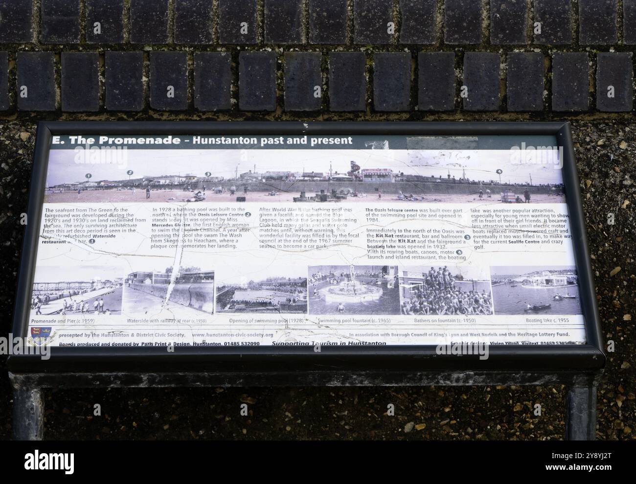 Tourist and visitor information panel at The Promenade, Hunstanton ...