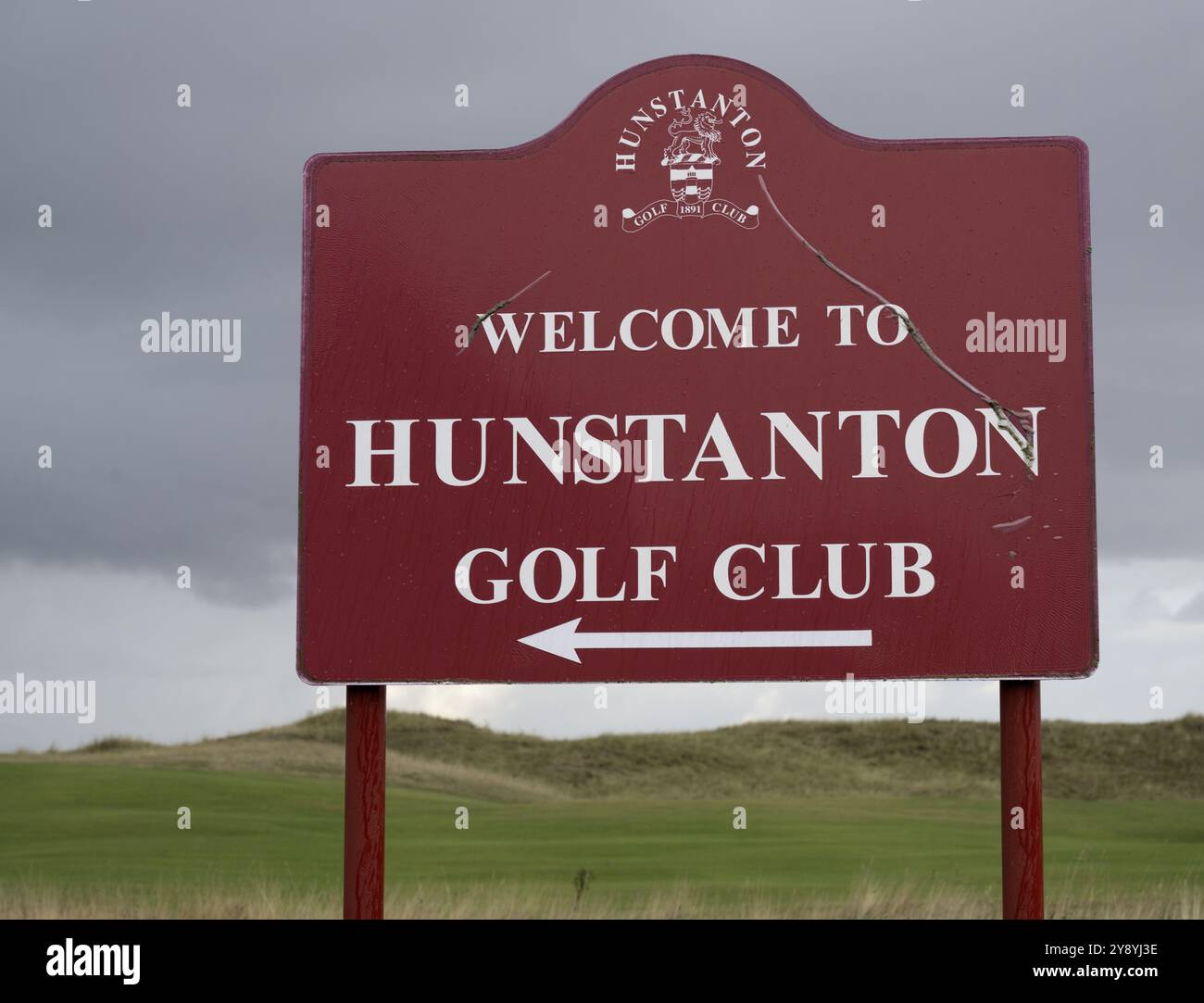 Welcome sign at the entrance to Hunstanton Golf Club, Golf Course Road ...