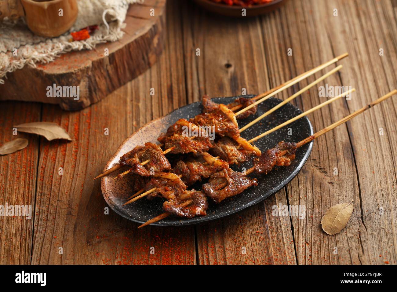 Charcoal-grilled Pork Rib with Hot n Spicy Sauce Skewers,Shashlik ...