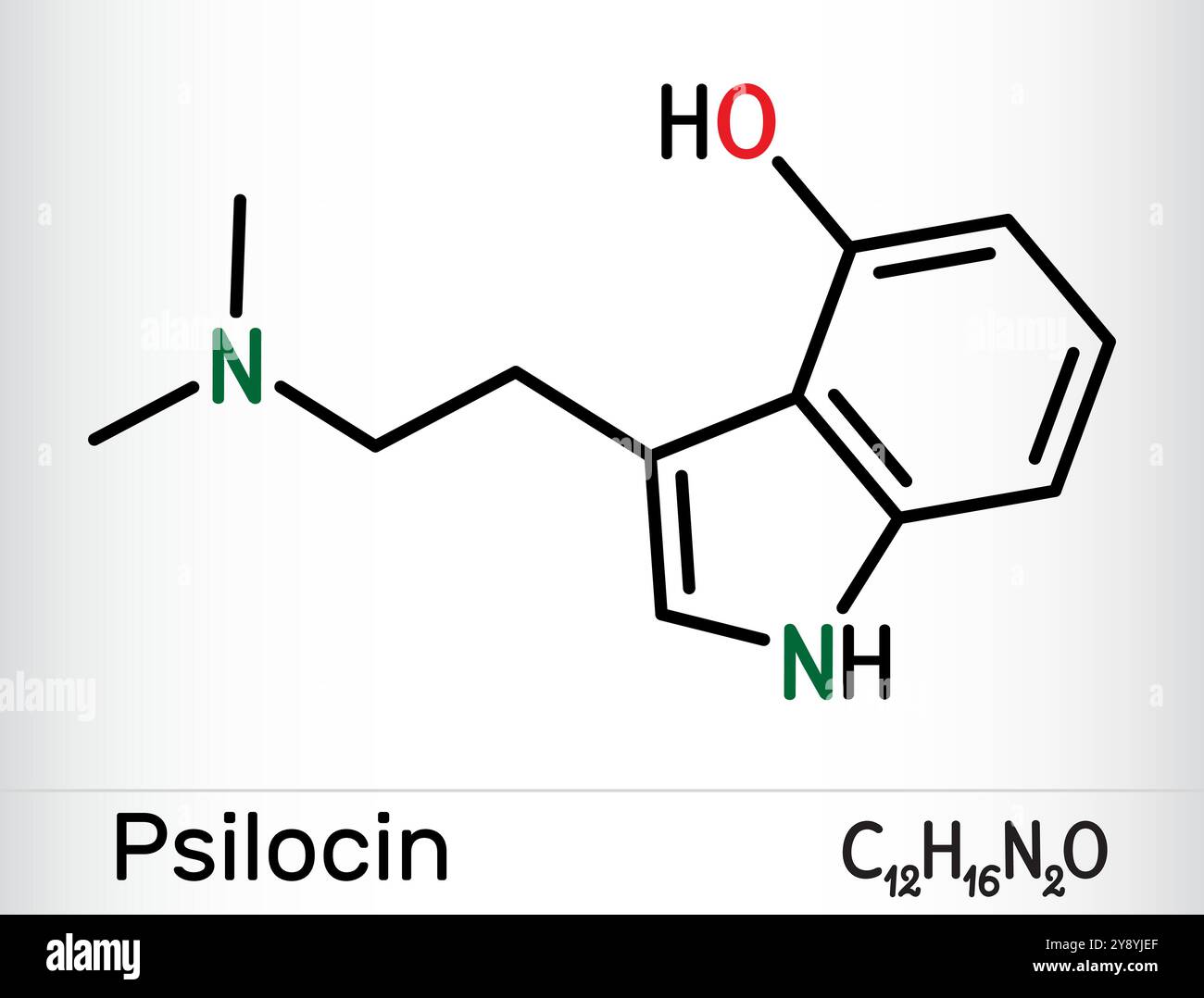 Psilocin molecule. Psychoactive compound in certain species of ...