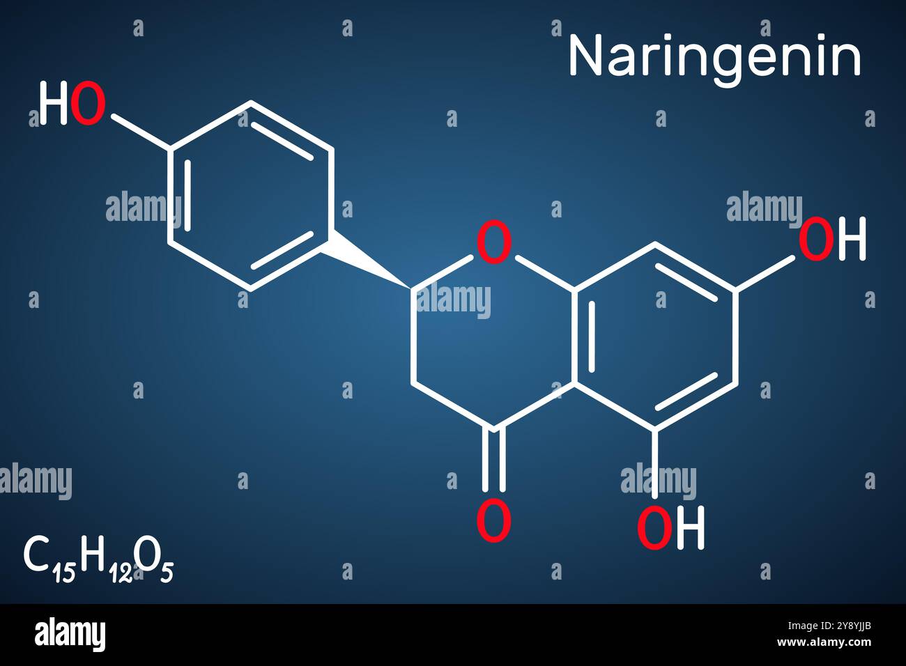 Naringenin molecule. Dark blue background Vector Stock Vector Image ...