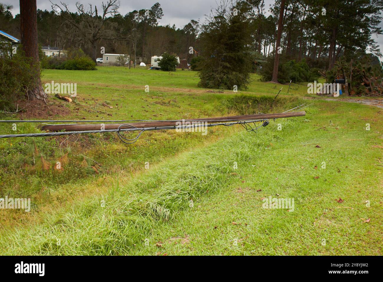 Property damage of Hurricane Helene the day after hit Southern Georgia ...