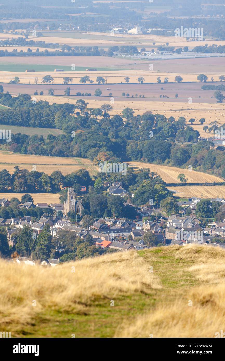 Newtyle village and Angus rural landscape from Kinpurney Hill, Angus ...