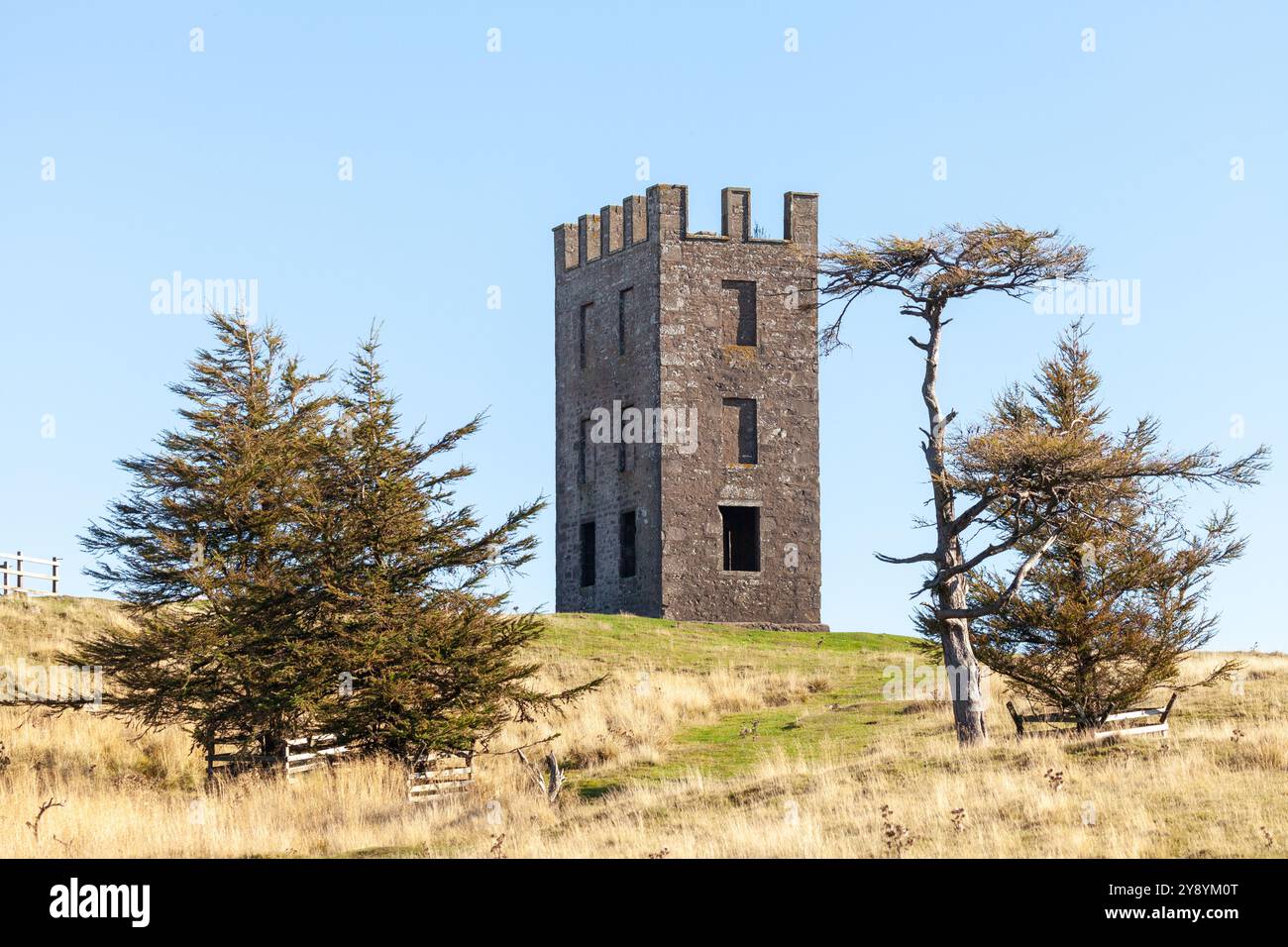 Kinpurney Hill top observatory tower near Newtyle, Angus, Scotland ...